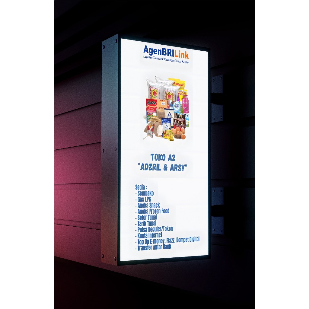 Jual Neon Box Full Acrylic | Persegi Ukuran 50 x 120 cm 1 Sisi atau 2 ...