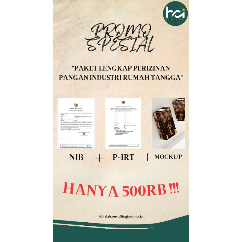 Jual Paket Lengkap PIRT (NIB+PIRT+DESAIN MOCKUP STANDART PERIZINAN ...