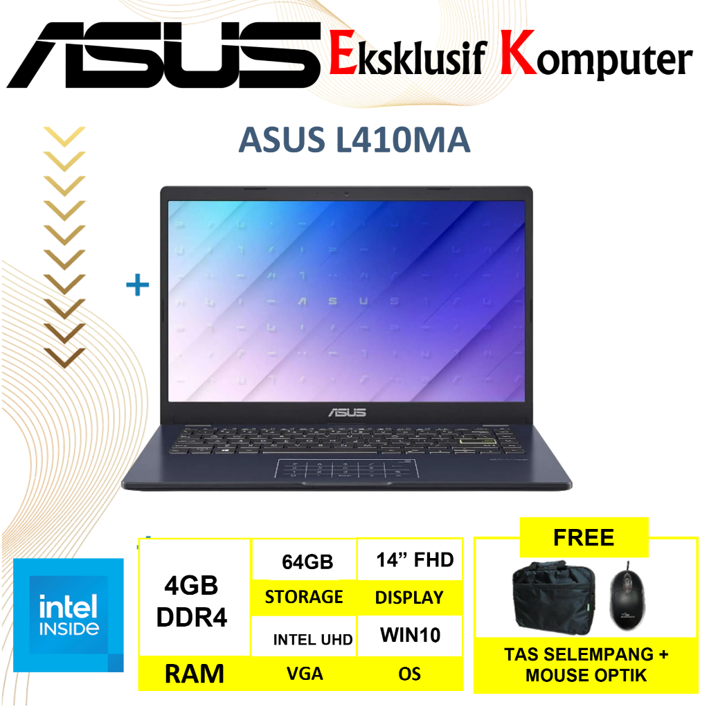 Jual Laptop Murah Asus L410MA Intel N4020 4GB 512GB SSD 14" Full HD ...