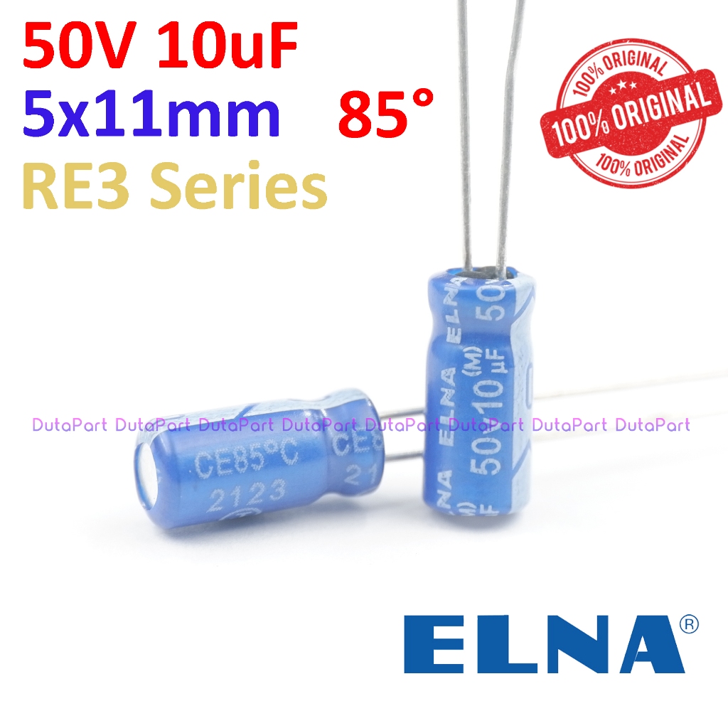 Jual 50V 10uF ORIGINAL ELNA RE3 Series Kapasitor Capasitor Elko Elco | Shopee Indonesia