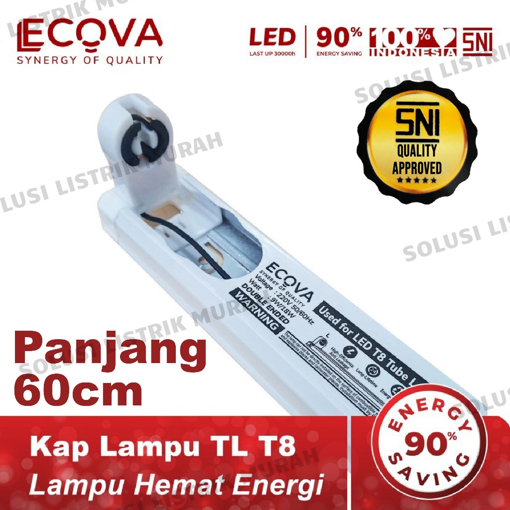 Jual LAMPU LED T8 TUBE LAMPU ECOVA T8 TUBE 18 WATT & 9 WATT PUTIH KAP LAMPU TL LED LAMPU NEON T8 ...