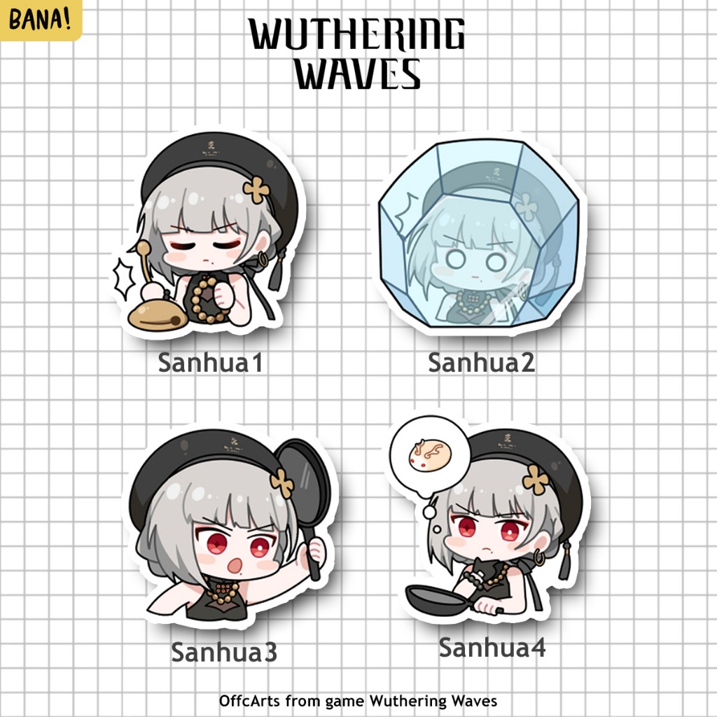 Jual Stiker Wuthering Waves Chibi Stiker Anime Waterproof | BANA ...