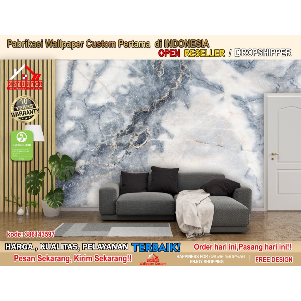 Jual Wallppaer Custom 3D Tema Marmer | Marble | Wallpaper Dinding ...