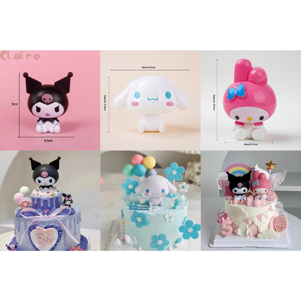 Jual Topper Boneka Dekorasi Hiasan Kue Ulang Tahun/ Cinamoroll Kuromi ...