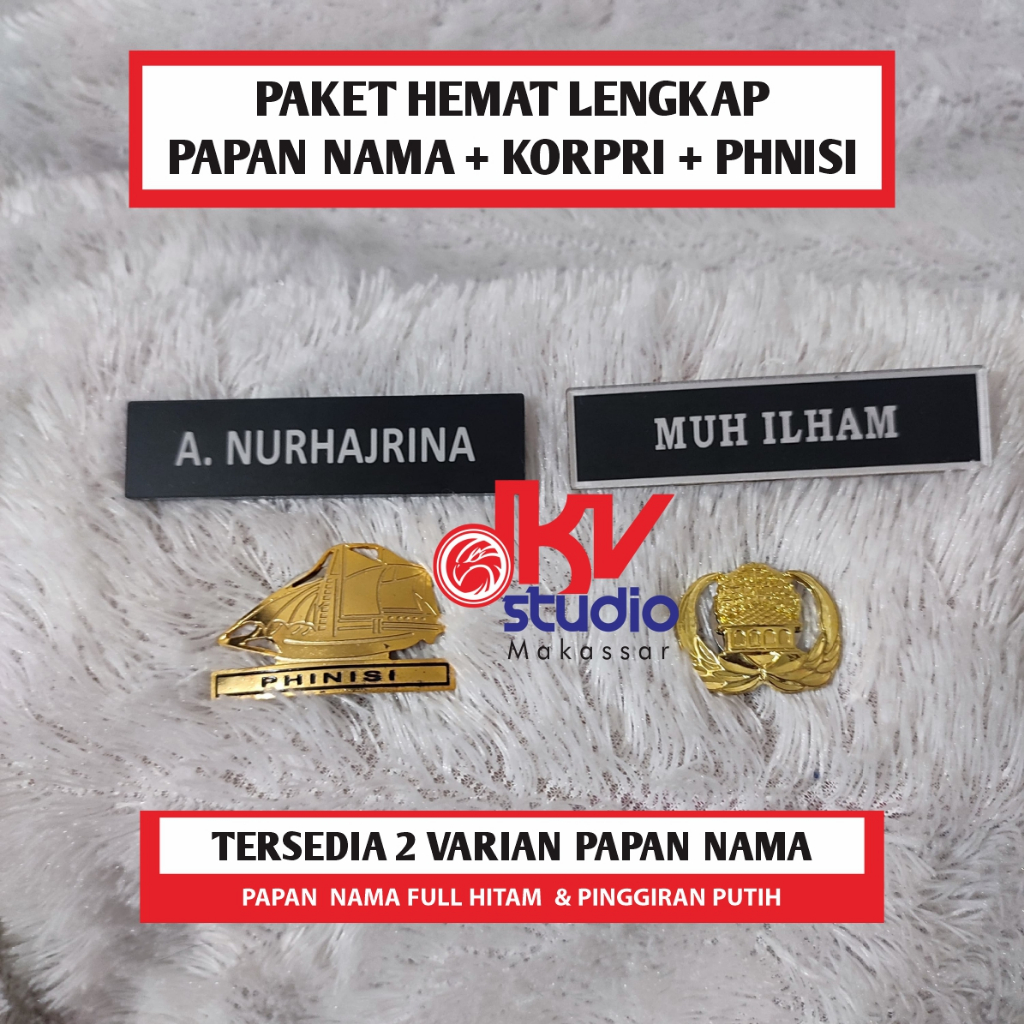 Jual Paket Atribut ASN LENGKAP ( PAPAN NAMA + PHINISI + KORPRI ) PAPAN ...