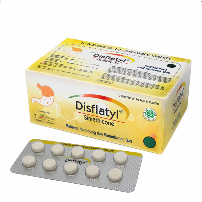 Jual Disflatyl 1 Box Isi 10 Blister 100 Tablet Kunyah | Shopee Indonesia