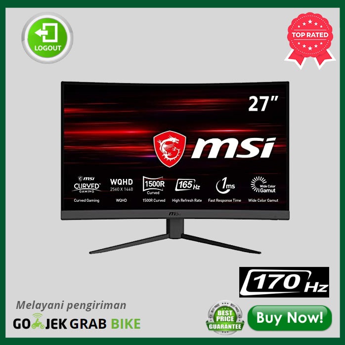Jual MSI OPTIX G27CQ4 E2 27 Inch Curved Gaming Monitor - WQHD VA 170Hz ...