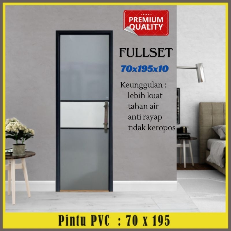 Jual INDO DOORS Pintu PVC Kamar Mandi Estetik 70x195cm - Minimalis ...