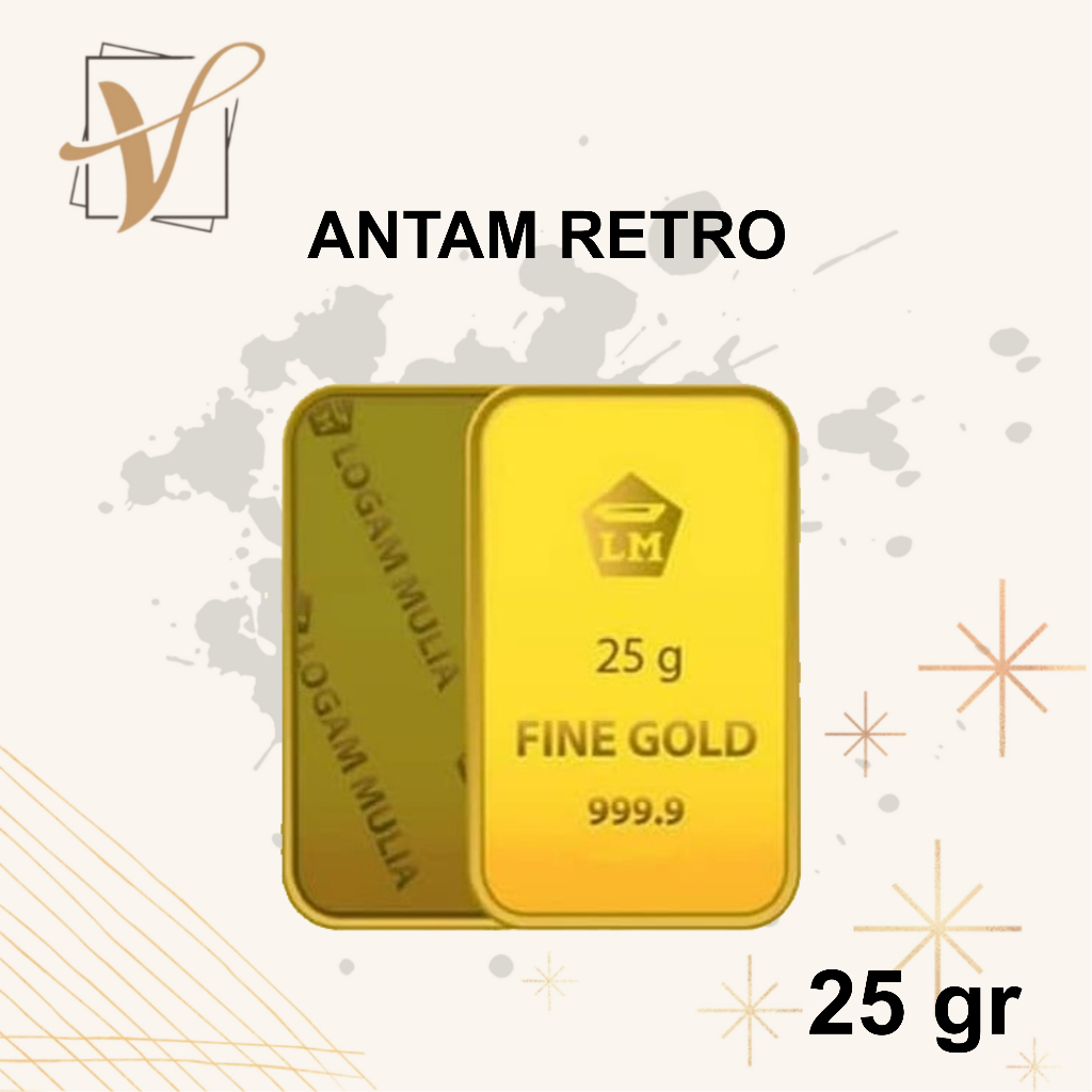 Jual Logam Mulia Antam Retro Berdiri 25 gr | Shopee Indonesia