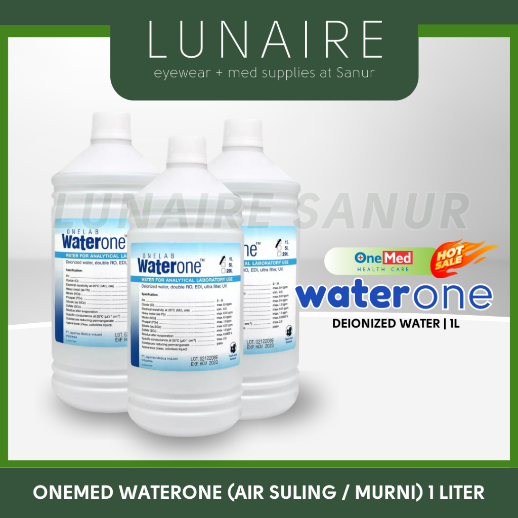 Jual Water One 1 Liter Onemed Deionized Water Steril UV lebih murni ...