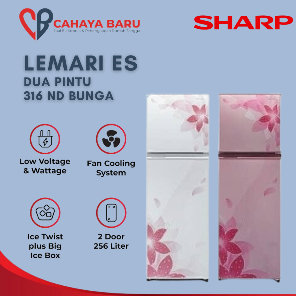 Jual KULKAS 2 PINTU SHARP 316 ND BUNGA | Shopee Indonesia
