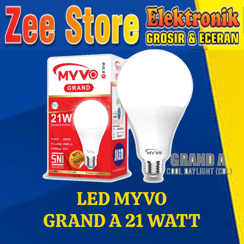 Jual LAMPU LED 21 WATT MYVO GRAND A CAHAYA PUTIH CAPSULE A BULB GARANSI ...