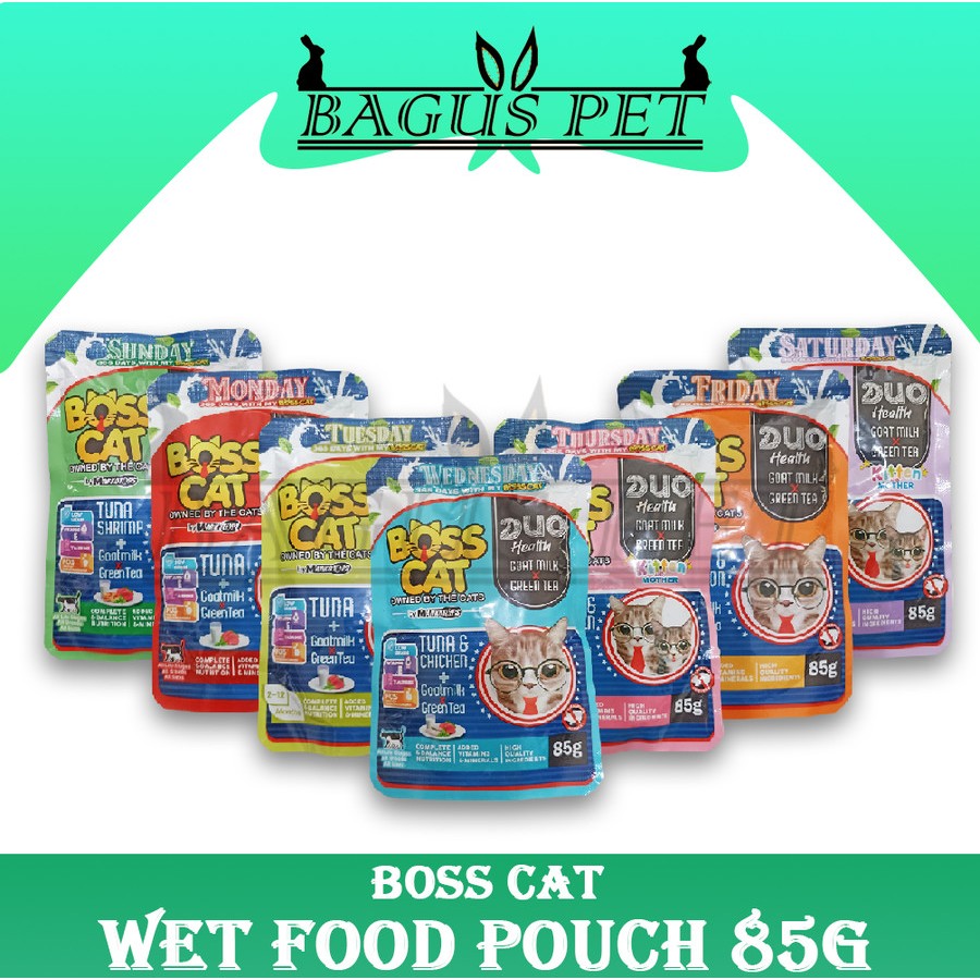 Jual Makanan Kucing Basah Boss Cat Wet Food Pouch Sachet 85 Gram ...