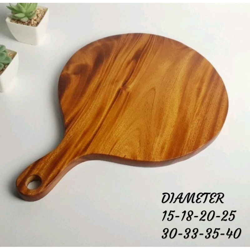 Jual Talenan kayu bulat talenan pizza round wooden cutting | Shopee ...