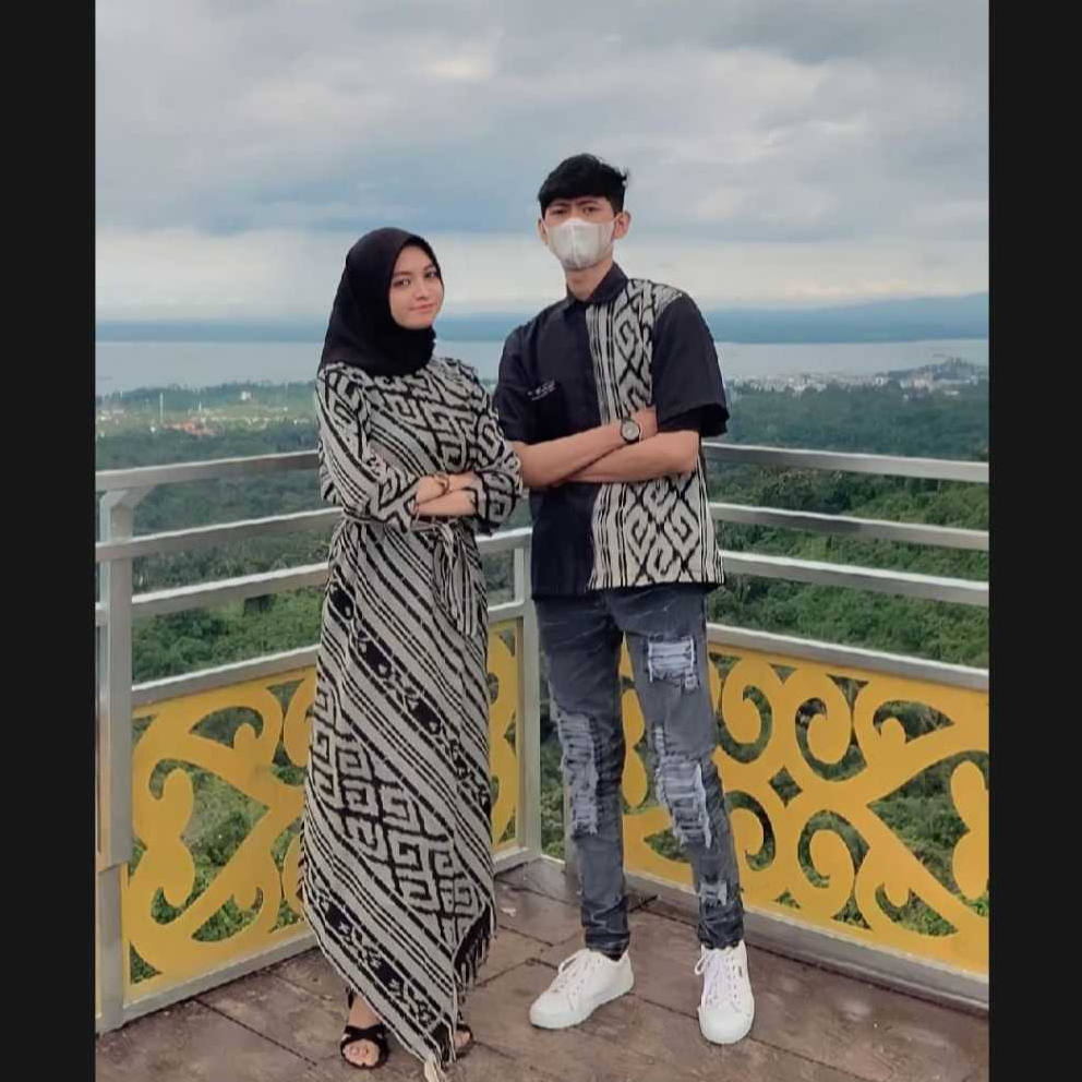 Jual BAJU COUPLE PASANGAN KONDANGAN TENUN ETNIK HITAM ABU KOMBINASI ...