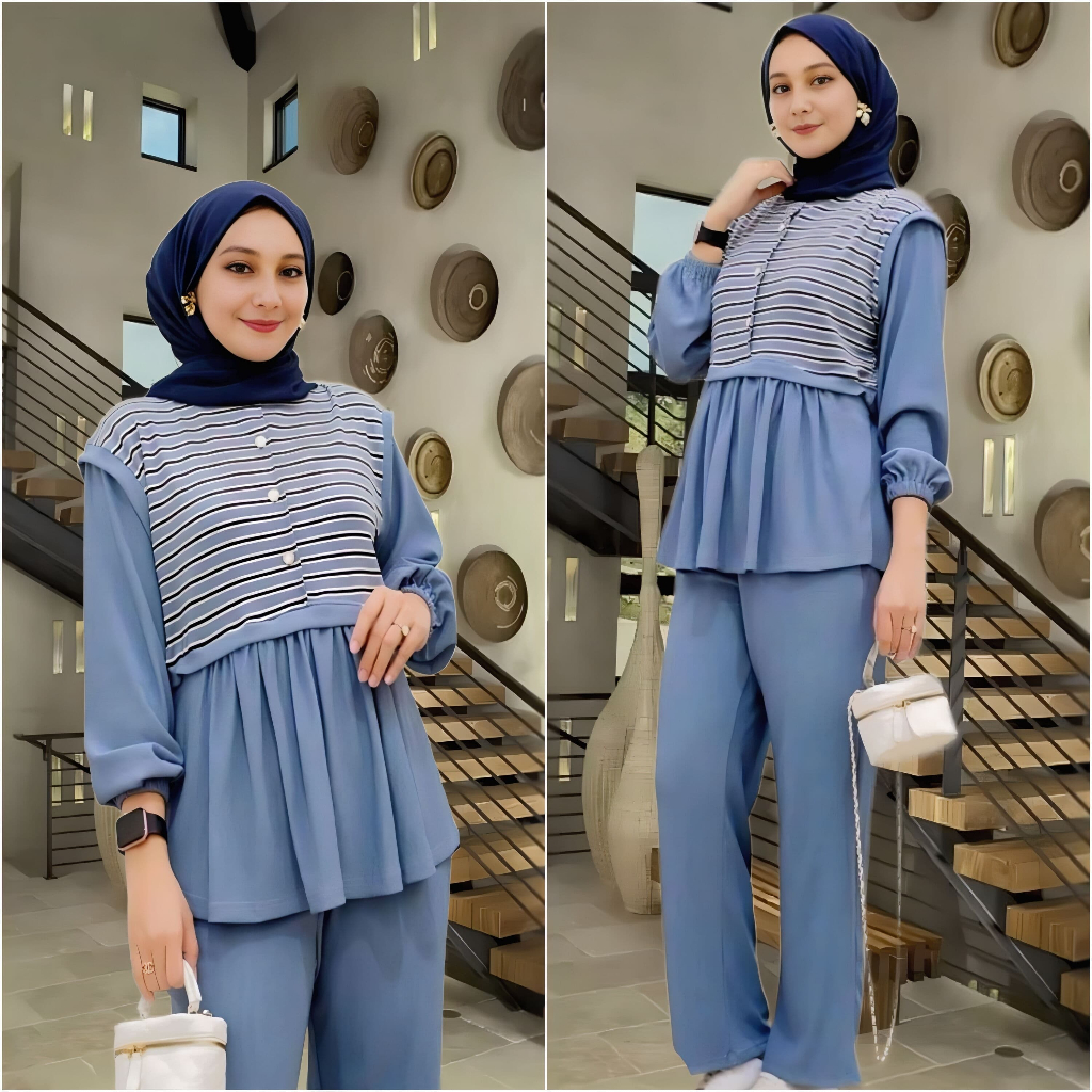 Jual AZURA ONESET SETELAN KNIT SALUR SETCEL WANITA TERBARU AZURA BAHAN ...