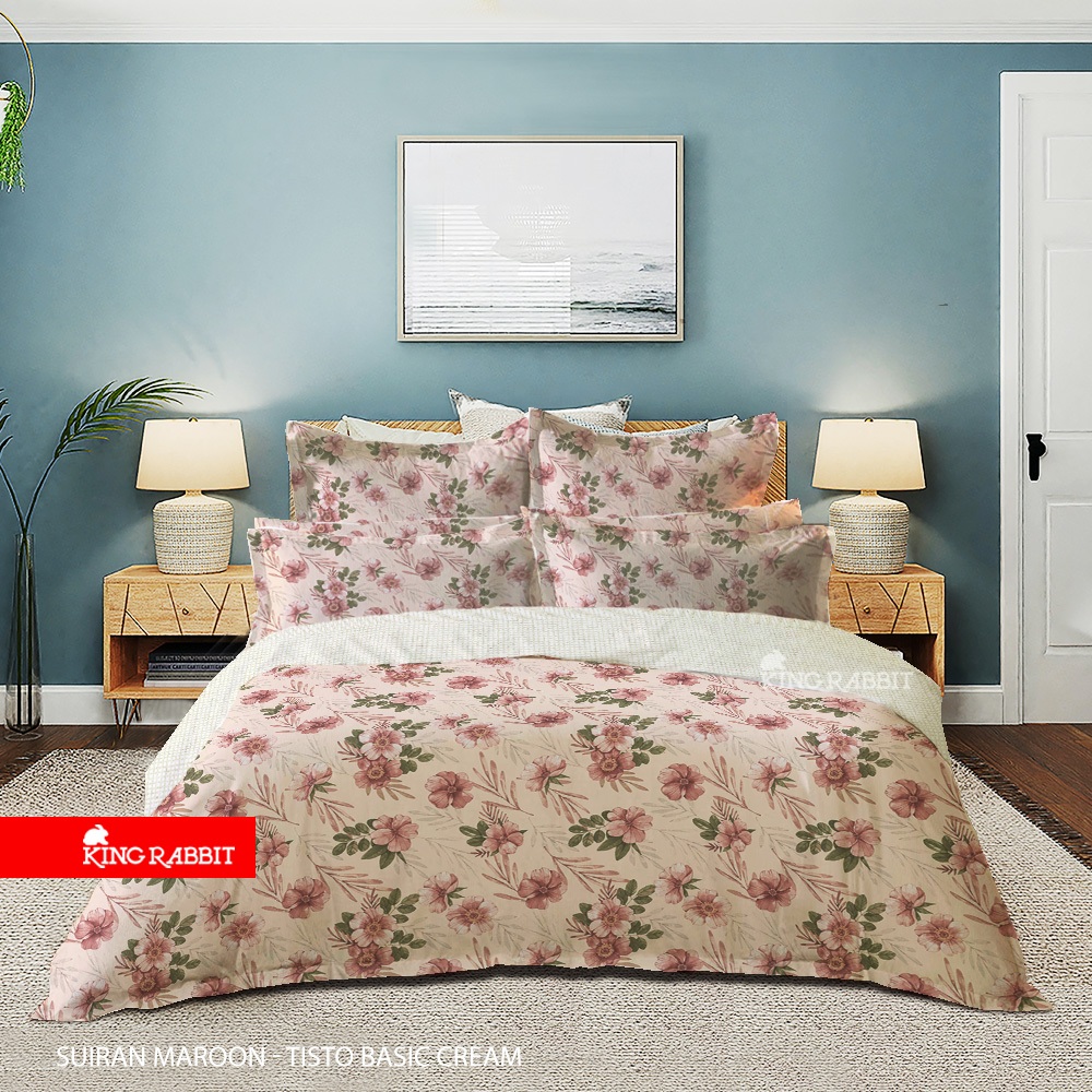 Jual King Rabbit Bamboo Collagen Bedcover Motif Suiran Maron | Shopee ...