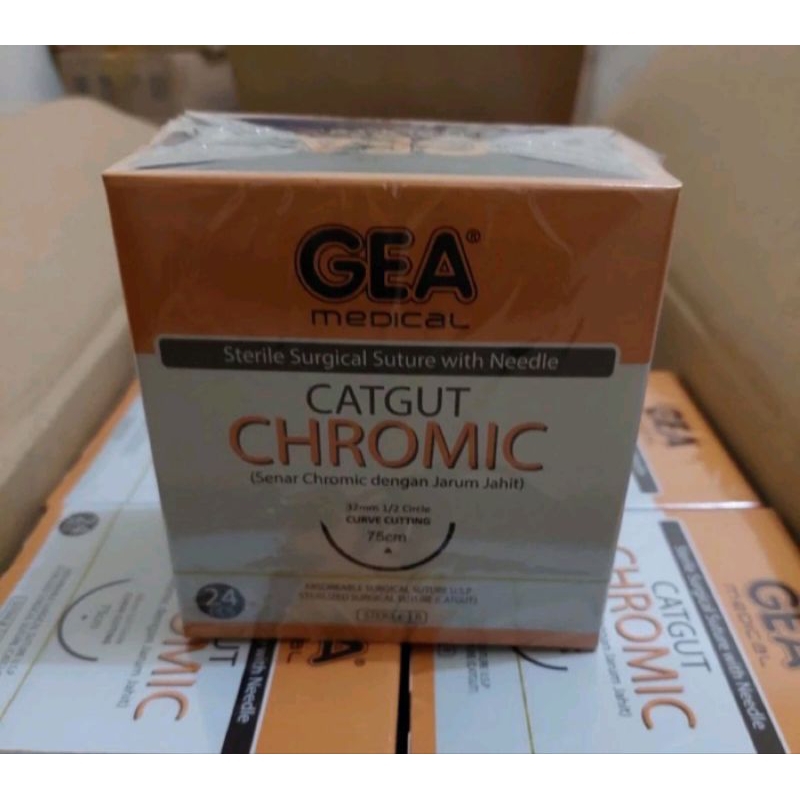 Jual GEA MEDICAL Catgut Chromic 2/0 3/0 with needle isi 24's | Shopee ...