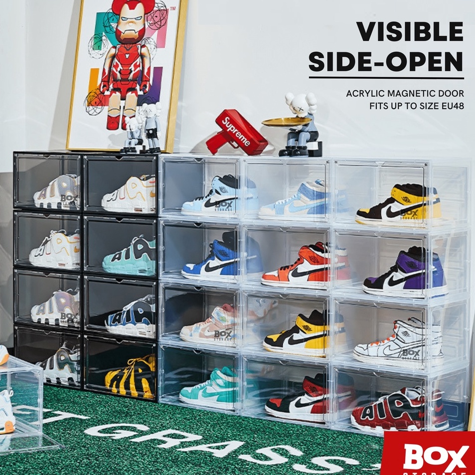 Jual Stok Banyak VISIBLESneakers Box Side Drop Acrylic Transparent ...