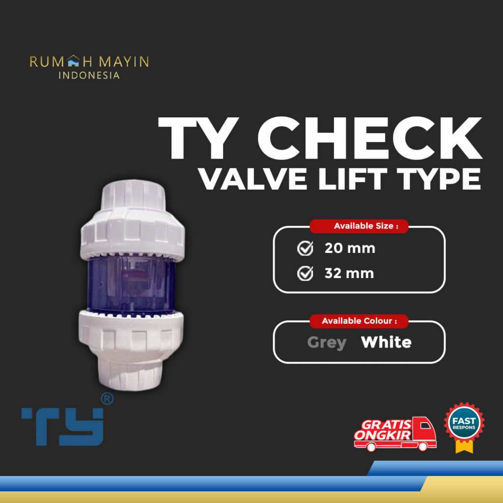 Jual TY Aquarium Check Valve Lift Type Transparan Pipa Pipe U – PVC by ...