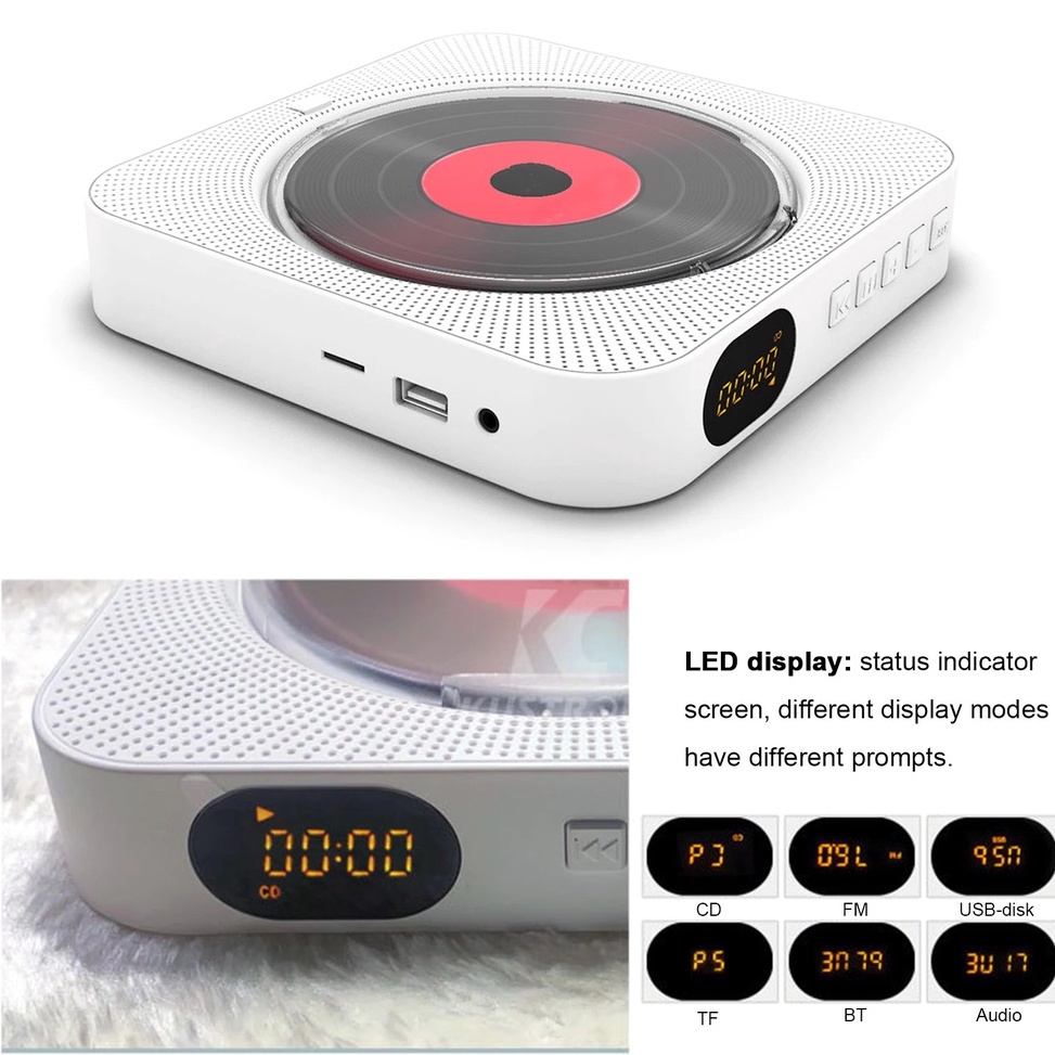 Jual KODE L6Y6 Portable Bluetooth CD VCD Audio CD Player Blankpink ...