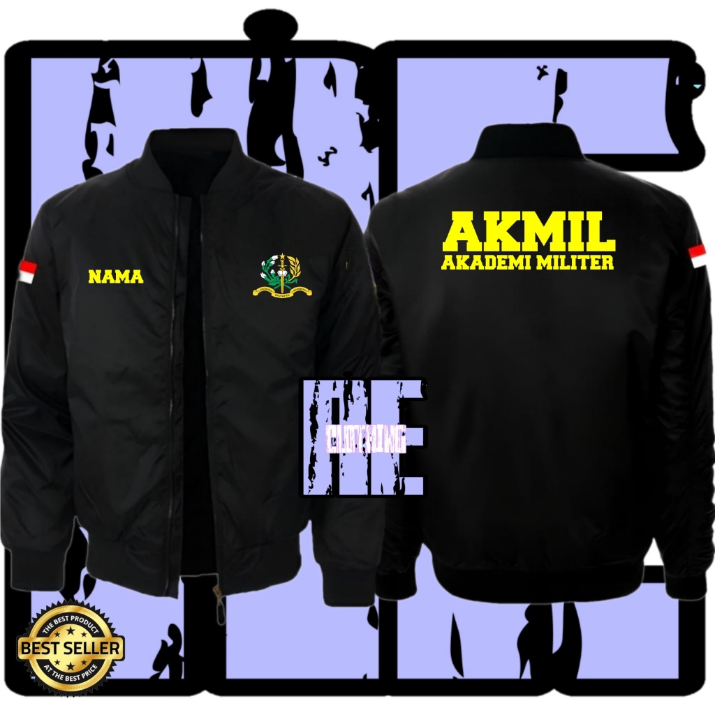 Jual JAKET BOMBER Pria Dan Wanita Dewasa AKMIL Akademi militer Bahan ...