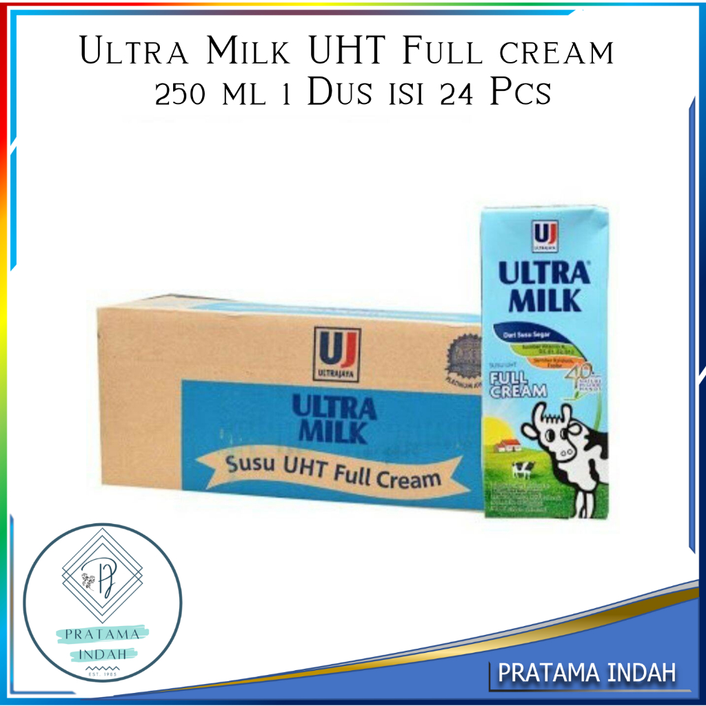 Jual SUSU ULTRA MILK PUTIH FULL CREAM 250 ML 1 DUS ISI 24 PCS - SUSU UHT FULL CREAM ULTRA 250ML ...