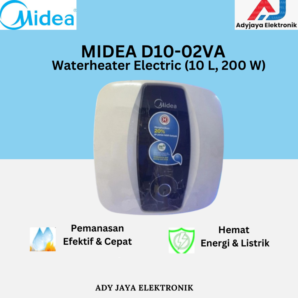 Jual WATERHEATER ELECTRIC MIDEA D10-02VA (10 LITER , 200 W) | Shopee Indonesia