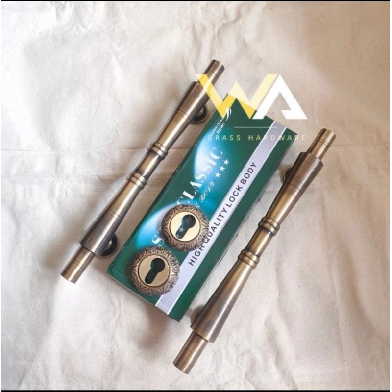 Jual Handle Tarikan Pintu Rumah Set Kunci Handle Pintu Set Motif Pring ...