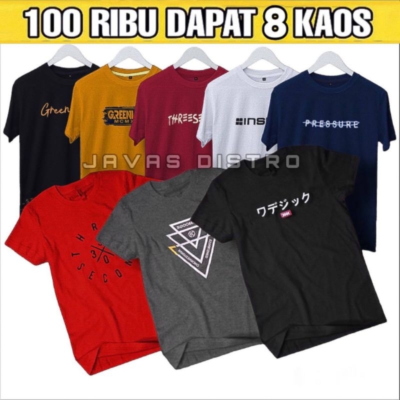 Jual PROMO 100 RIBU DAPAT 8 KAOS DISTRO KEREN PRIA DAN WANITA | Shopee ...