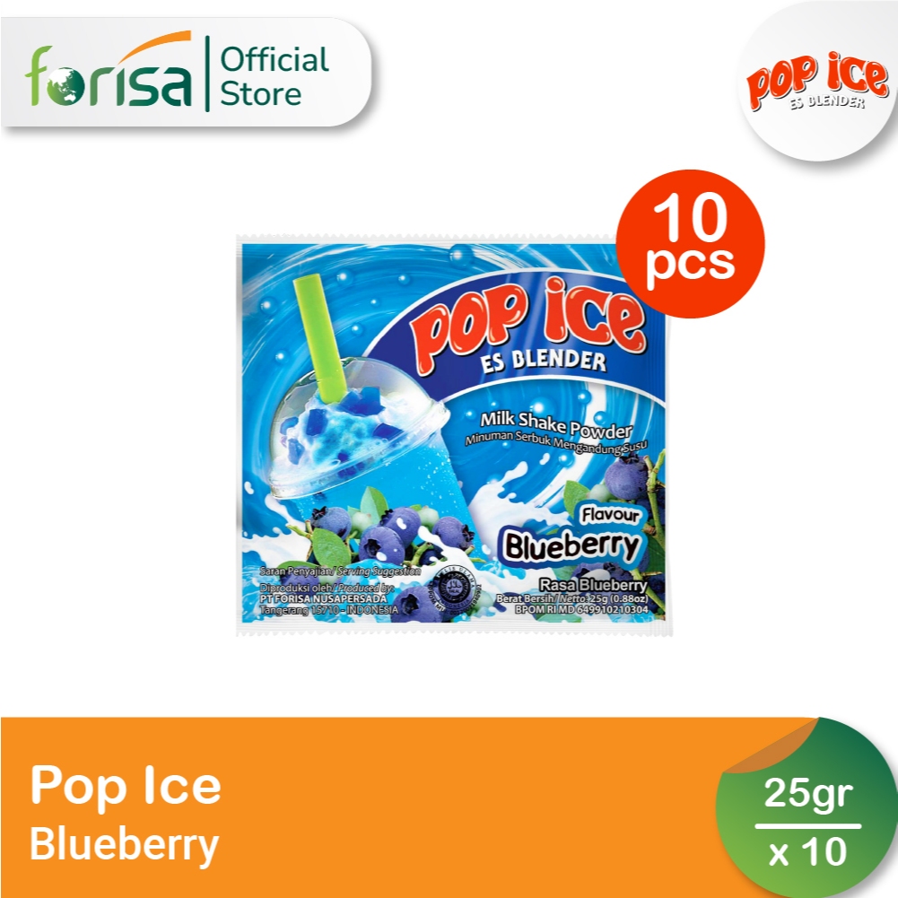 Jual Pop Ice Milk Shake Powder Blueberry 25 gr 10 Pcs | Shopee Indonesia