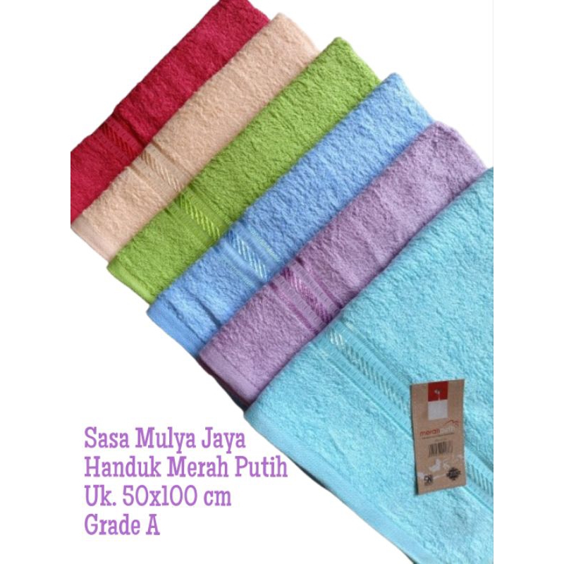 Jual Handuk Merah Putih ukuran 50x100cm grade A | Shopee Indonesia