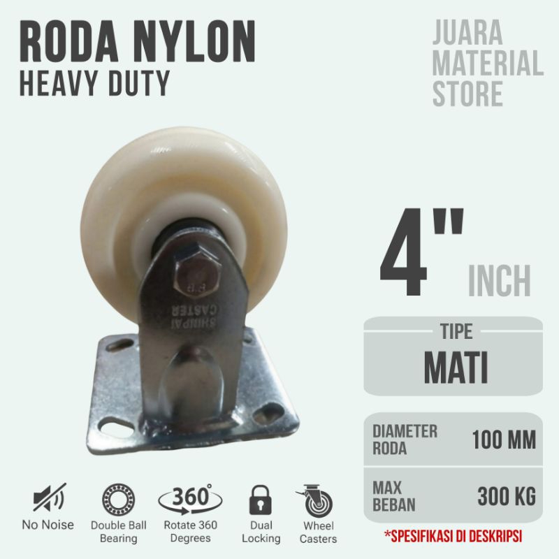 Jual Roda Trolly Nylon Heavy Duty 4 Inch - Mati | Shopee Indonesia