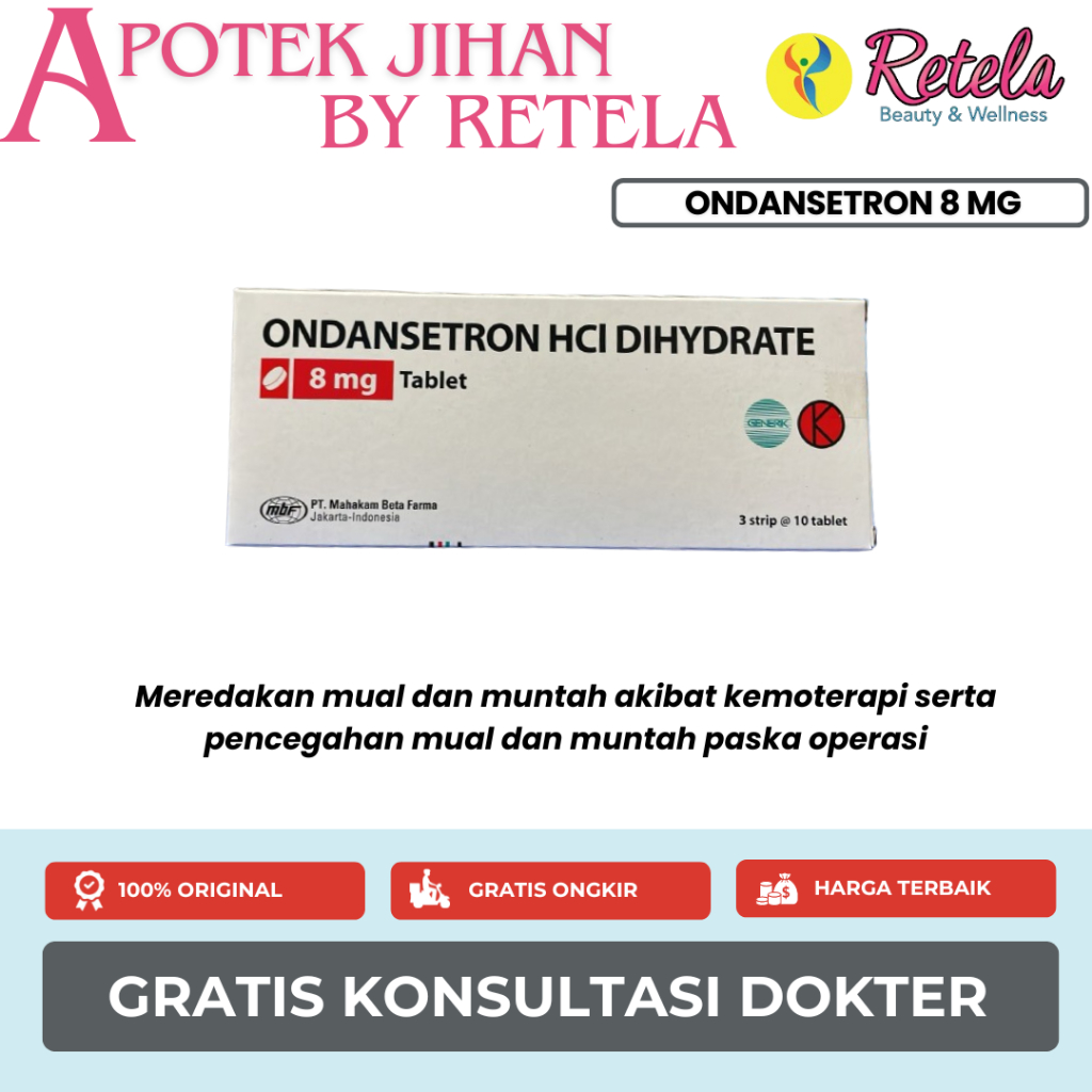 Jual Ondansetron 8 Mg 1 Box 3 Stip Gen-Mahakam | Shopee Indonesia