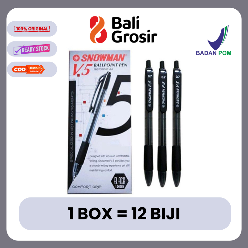 Jual BALI GROSIR - PULPEN BOLPEN BOLPOINT SNOWMAN V-5 / V5 | Shopee ...