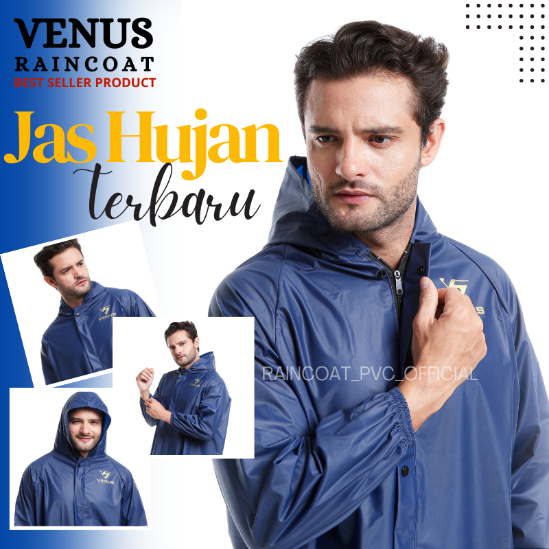 Jual Jas Hujan Raincoat VENUS Bahan PVC 0,25 Tebal Anti Rembes Untuk Pria dan Wanita | Shopee ...