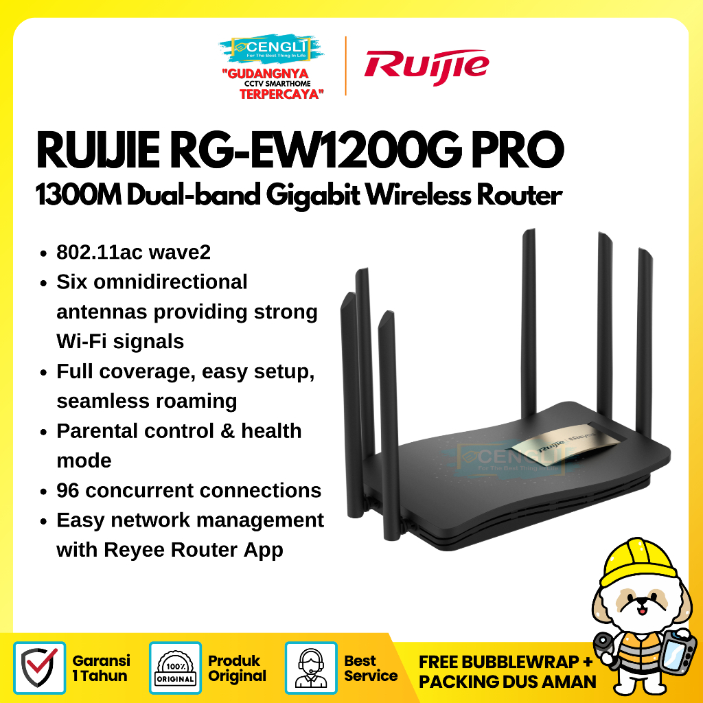 Jual Modem Router Ruijie RG-EW1200G PRO 1300M Dual-band Gigabit ...