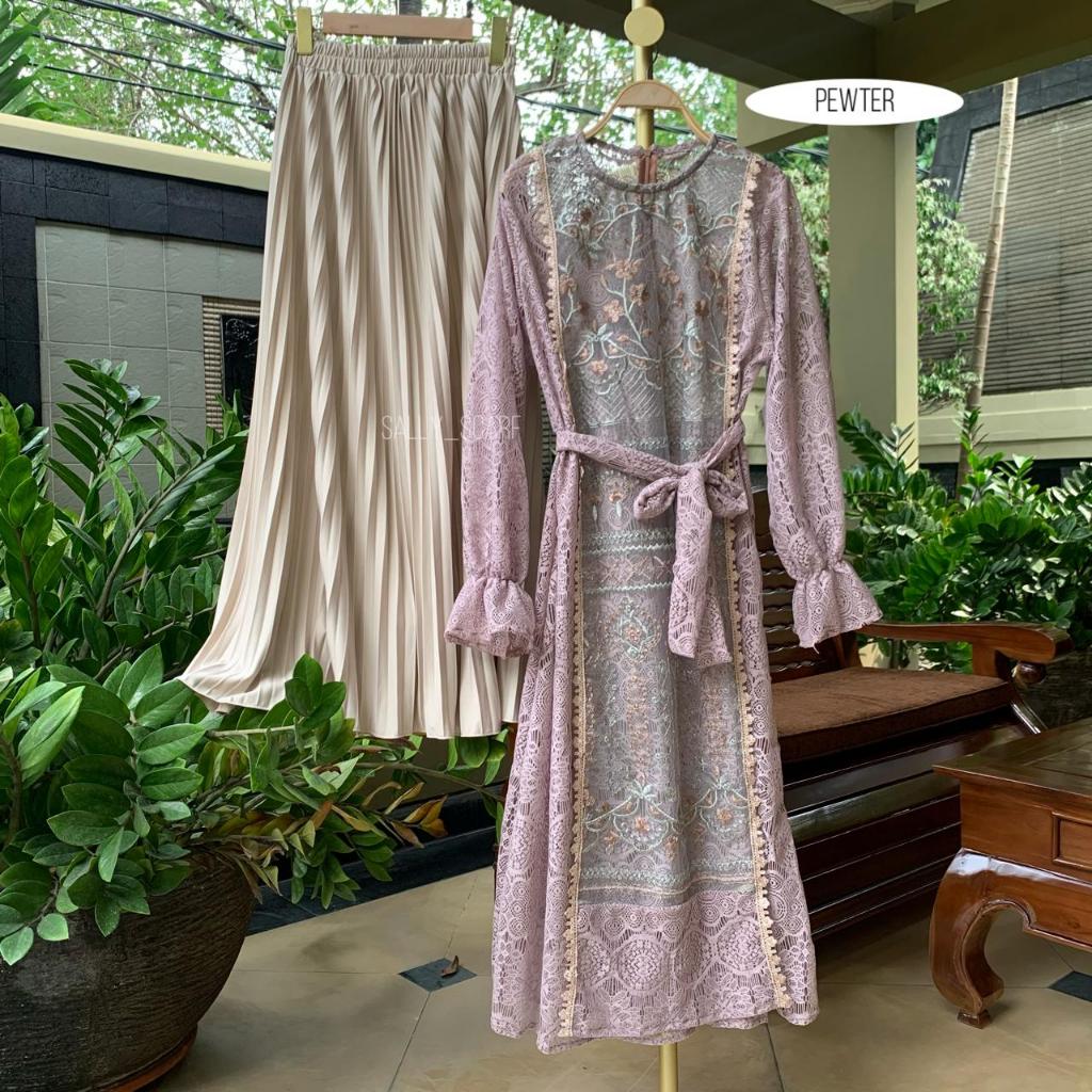 Jual Jeyda Midi Dress brukat + rok (setelan wanita,outfit kondangan ...