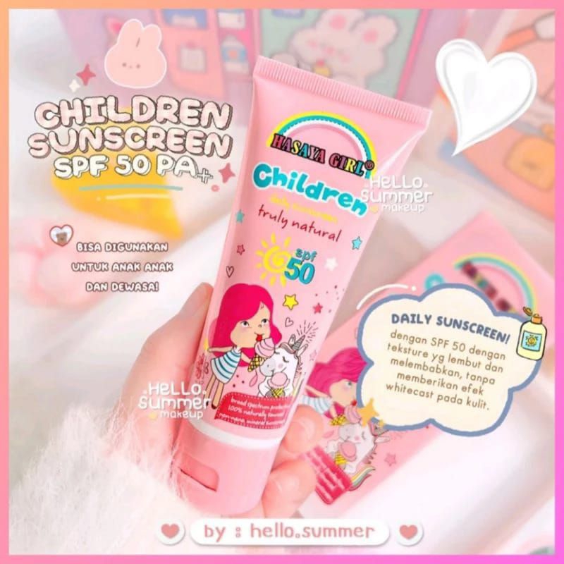 Jual SUNSCREEN ANAK SPF 50 || HASAYA GIRL | Shopee Indonesia