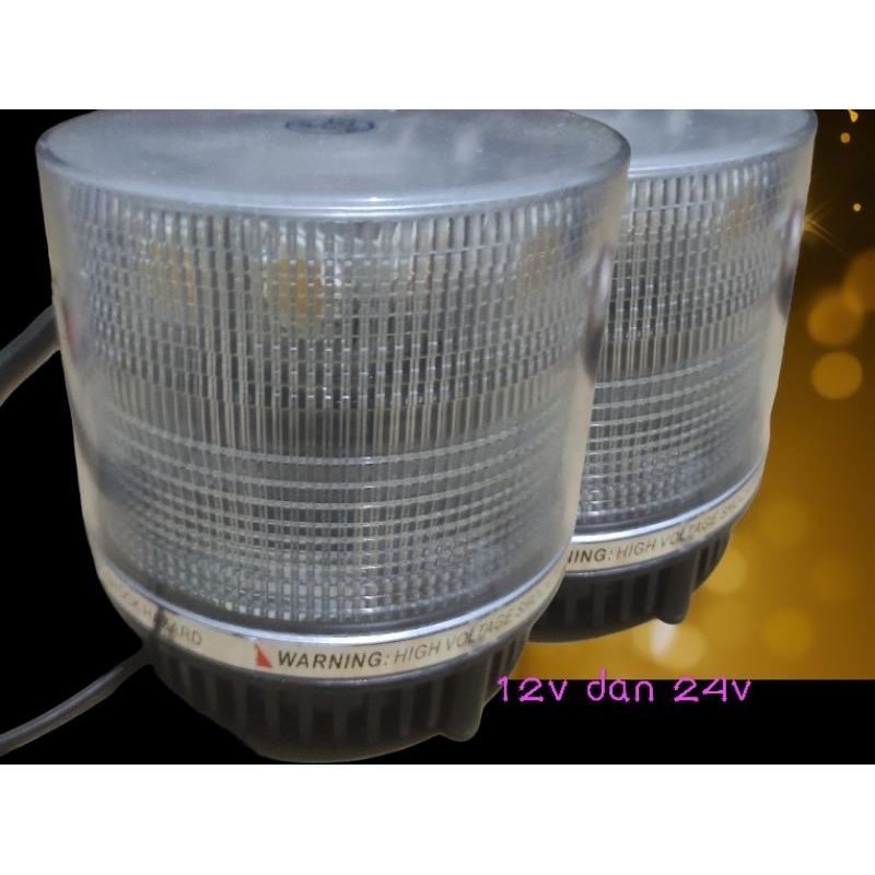 Jual lampu rotary 12volt dan 24 volt, lampu safety mika bening | Shopee ...