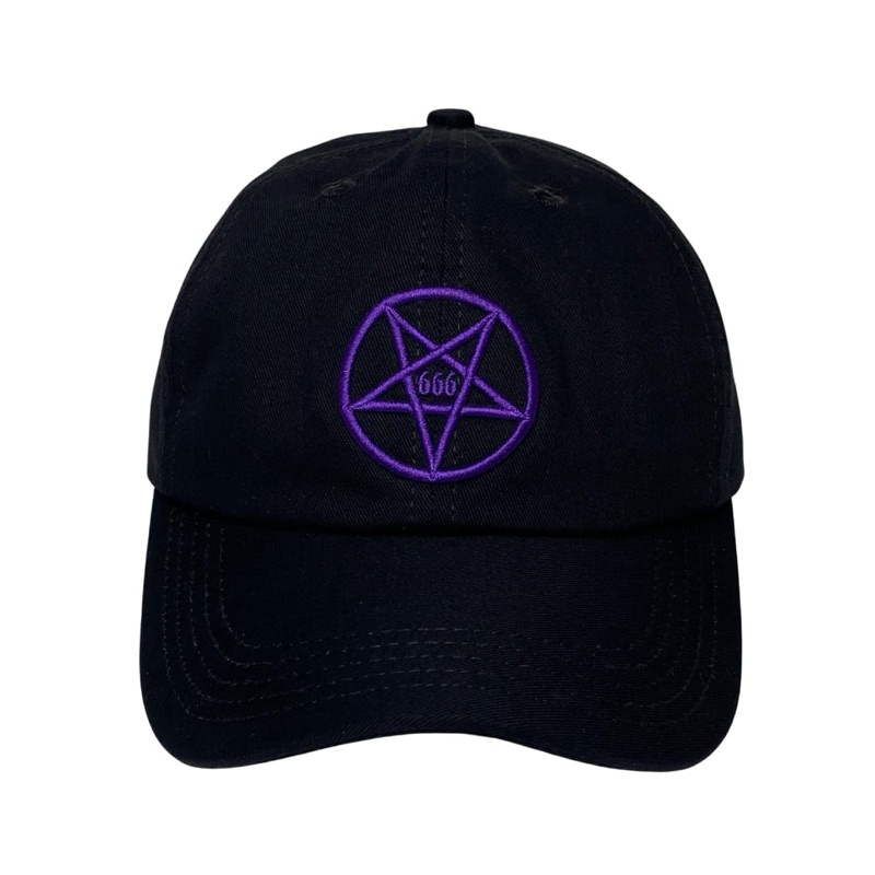 Jual GRAGI CHOICE - topi/hat/caps pentagram embroidered purple on black ...