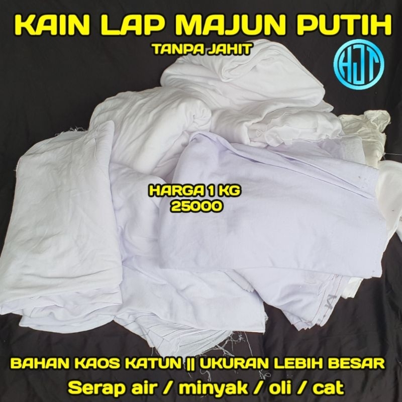 Jual Kain Lap Majun Putih Lembaran Besar | Serap Air, Minyak, Oli, Cat ...