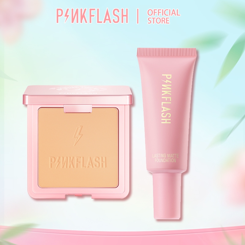 Jual PINKFLASH Face Makeup Set Mattifying Flawless Two Way Cake Powder ...