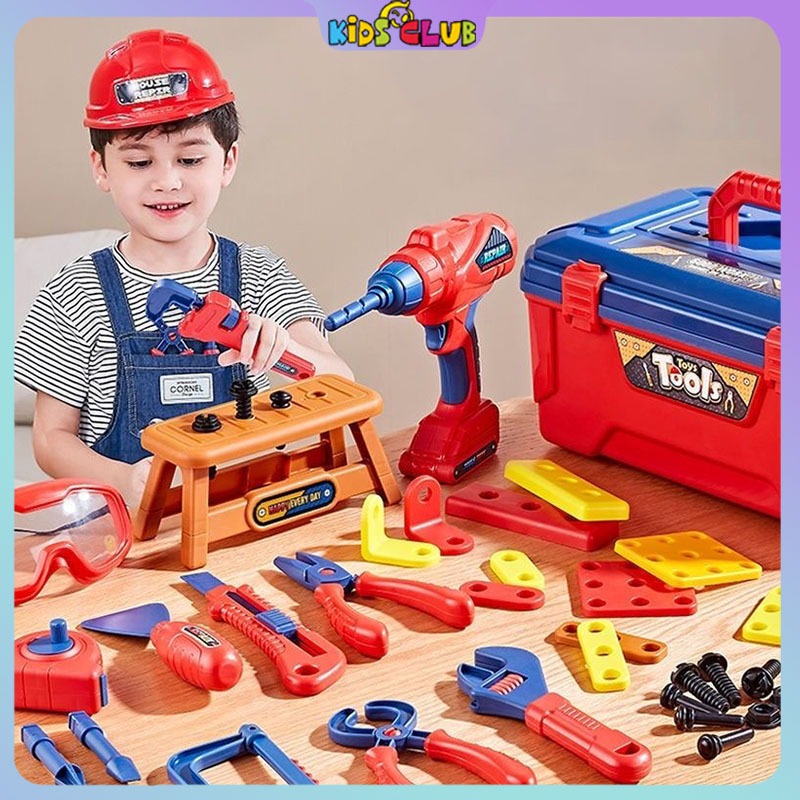 Jual 39/42 PCS Mainan Bor Listrik Anak Toolbox Insinyur Simulasi Alat ...