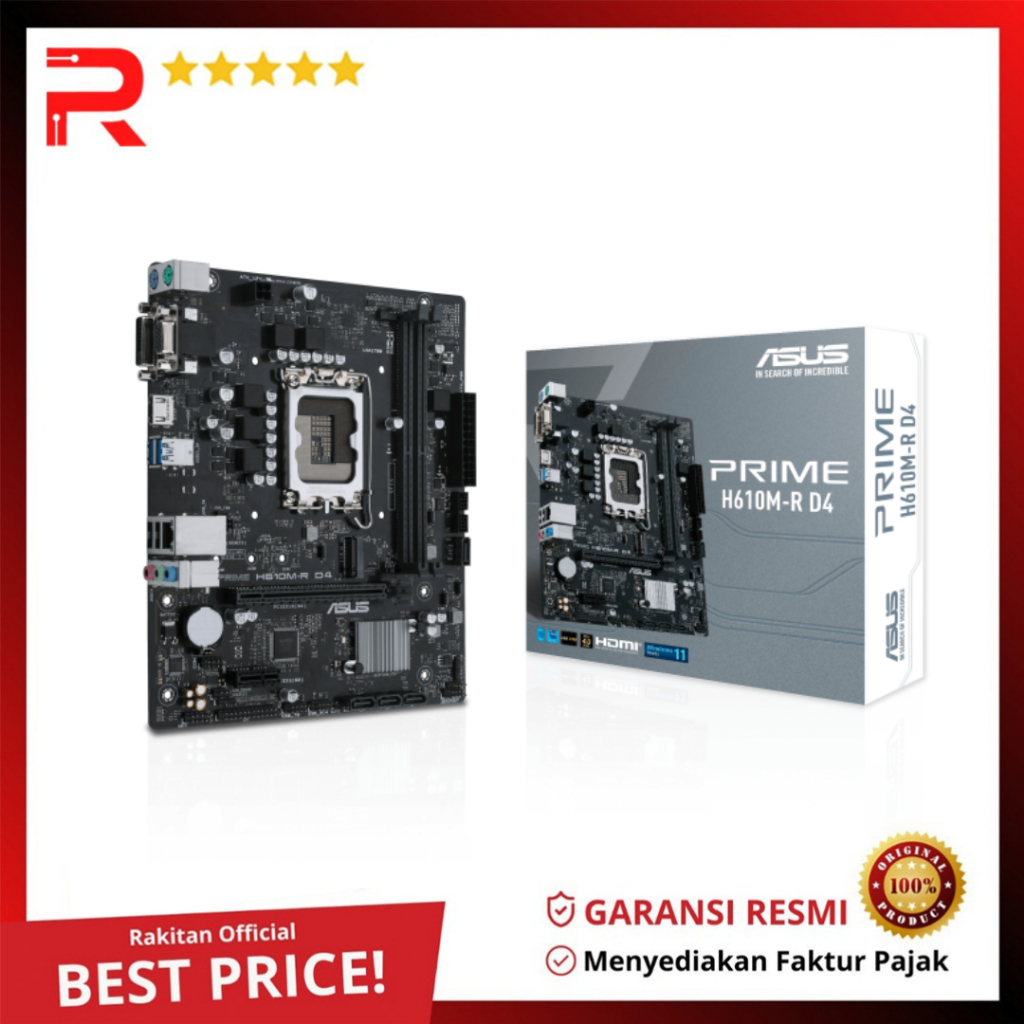 Jual Motherboard Asus PRIME H610M-R D4 (LGA1700, H610, DDR4, M-ATX) | Shopee Indonesia