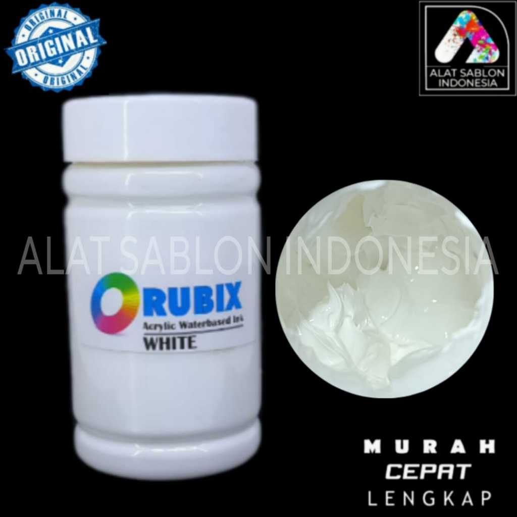 Jual CAT SABLON PASTA GL RUBBER WATER BASED CAT AKRILIK WHITE 100GR ...