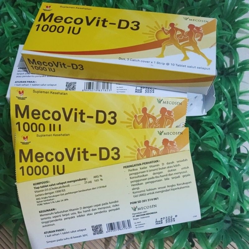 Jual Suplemen Kesehatan MecoVit-D3 1000 IU 1box 30 tablet | Shopee ...