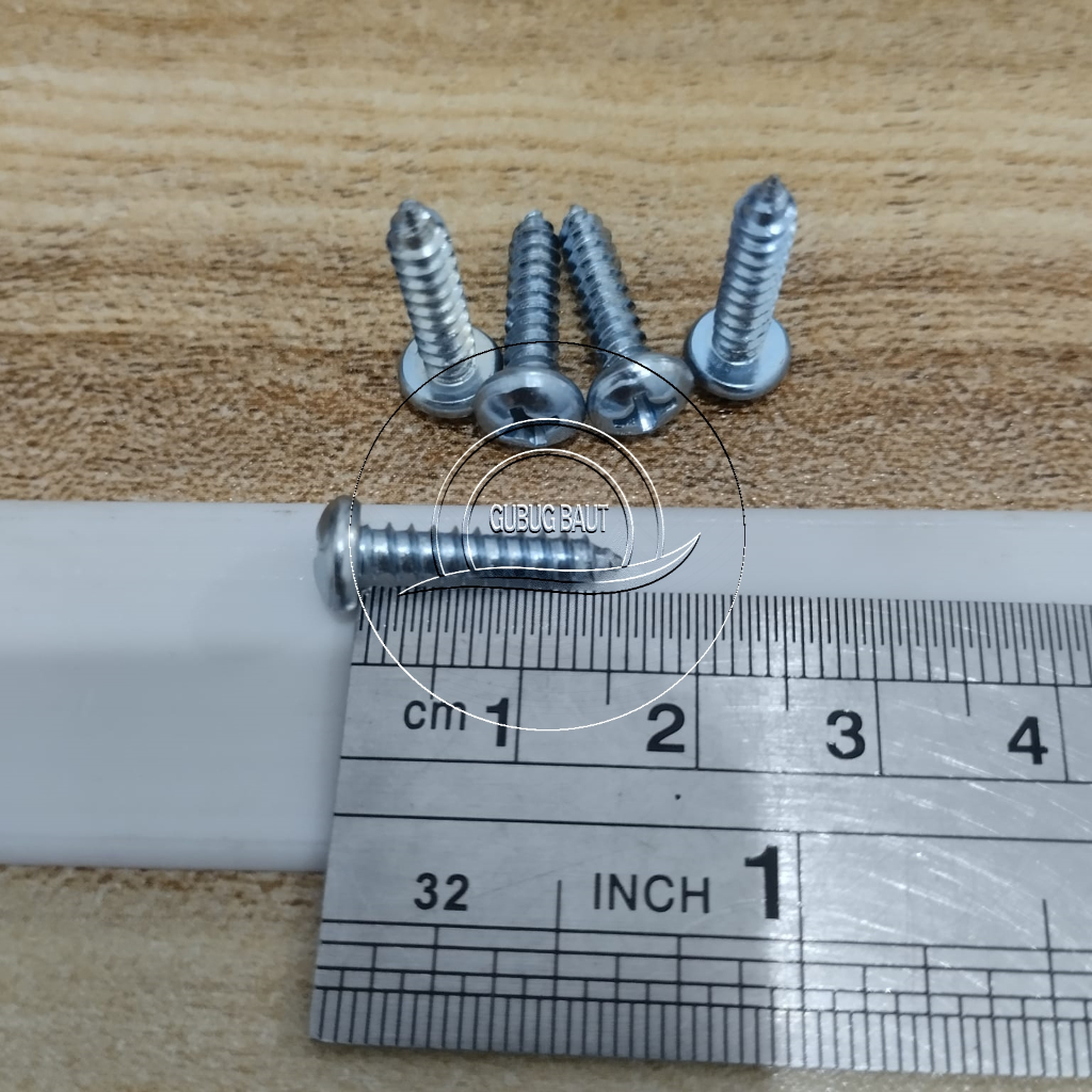 Jual SEKRUP PH PAB PANJANG 1,5CM 6X5/8 SKRUP P+AB TAPPING TAPING 6 X 5/8 1,5 CM OBENG PLUS 15MM ...