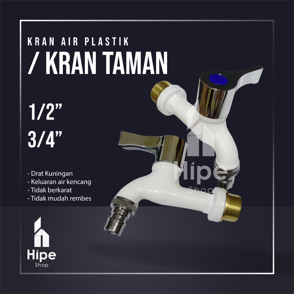 Jual Kran taman body plastik ukuran 1/2" dan 3/4" inch / Keran air ...