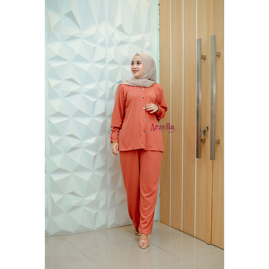 Jual Arzella - Setelan Celana Kemeja Setcel Kekinian Oneset Viral ...